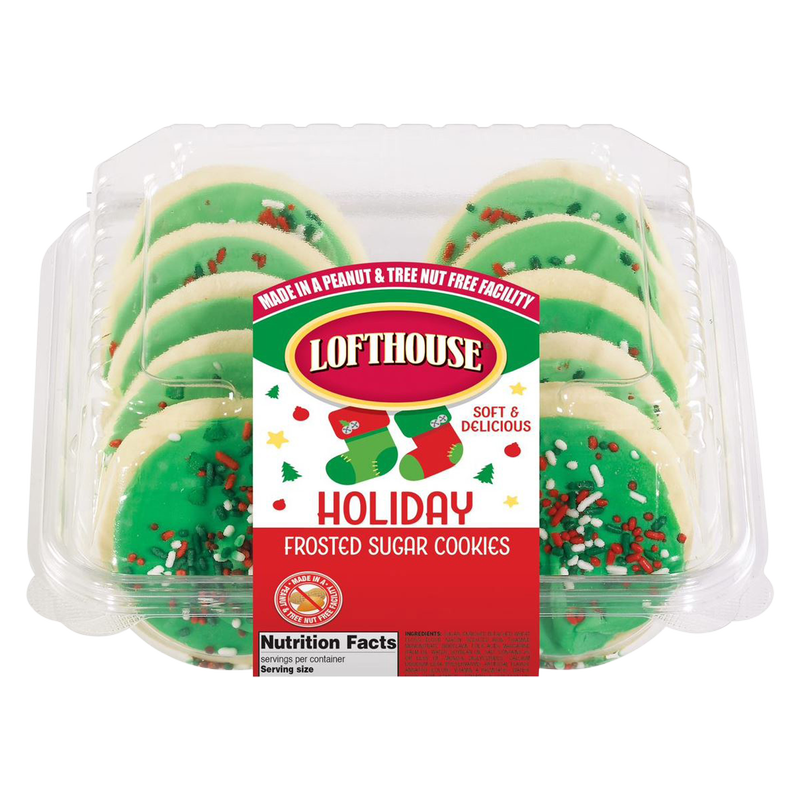 Lofthouse Holiday Green Frosted Sugar Cookies 13.5oz Tray - BevMo! – BevMo!