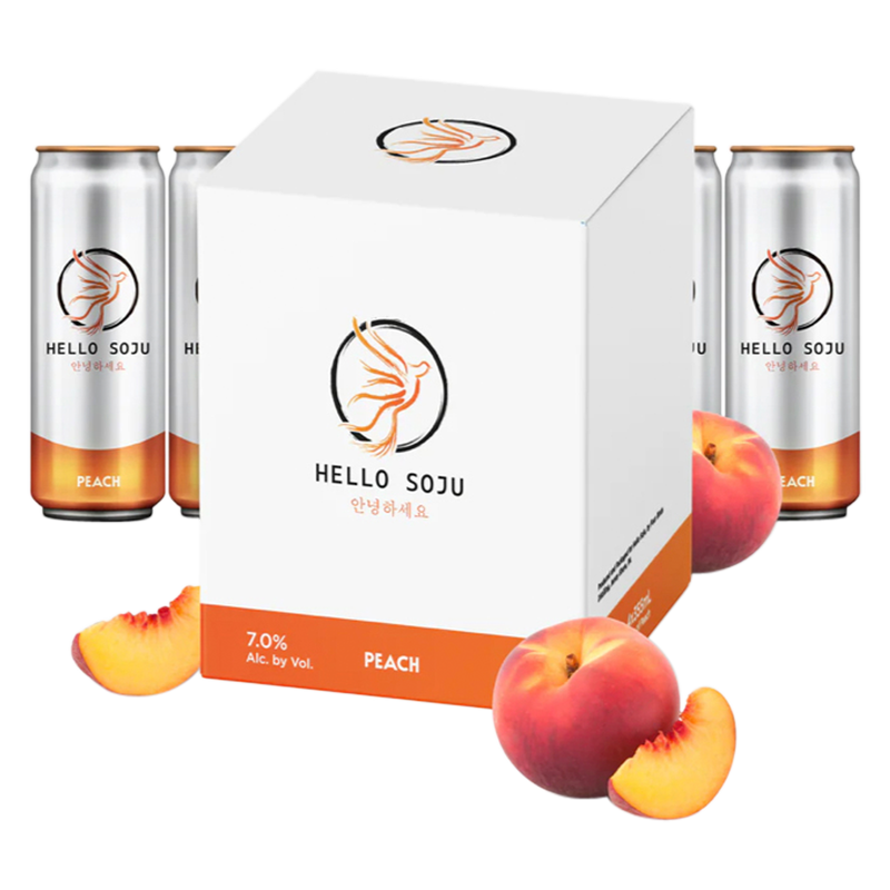 Hello Soju Peach 12oz 4pk 7%ABV - Unknown – BevMo!