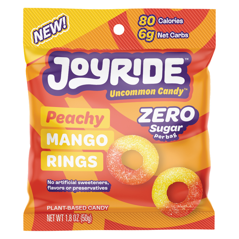 Joyride Zero Sugar Peachy Mango Rings 1.8oz - JoyRide Sweets – BevMo!