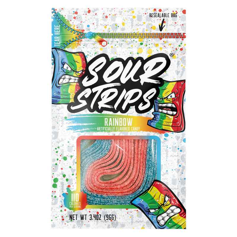 Rainbow Sour Strips, 3.4oz - Sour Strips – BevMo!