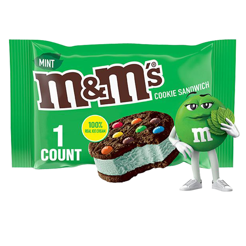 M&M's Mint Ice Cream Cookie Sandwich 1ct - M&M's Ice Cream – BevMo!