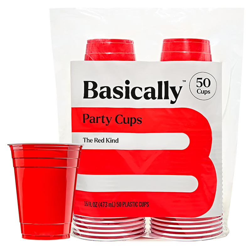 Basically 50ct Red Party Cups - Basically – BevMo!