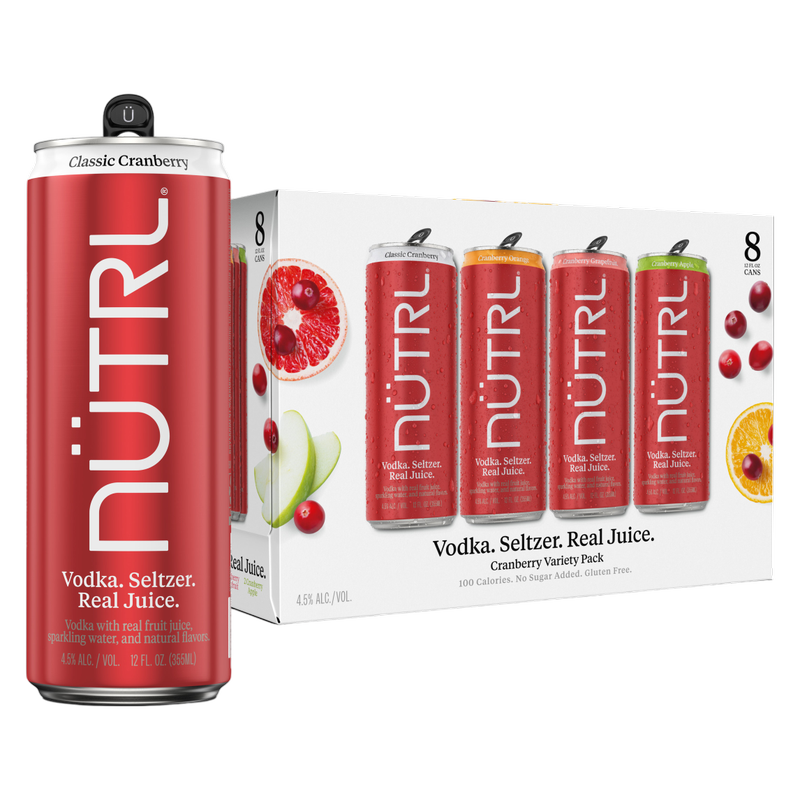NUTRL Vodka Cranberry 8pk 12oz Can 4.5% ABV - NUTRL – BevMo!