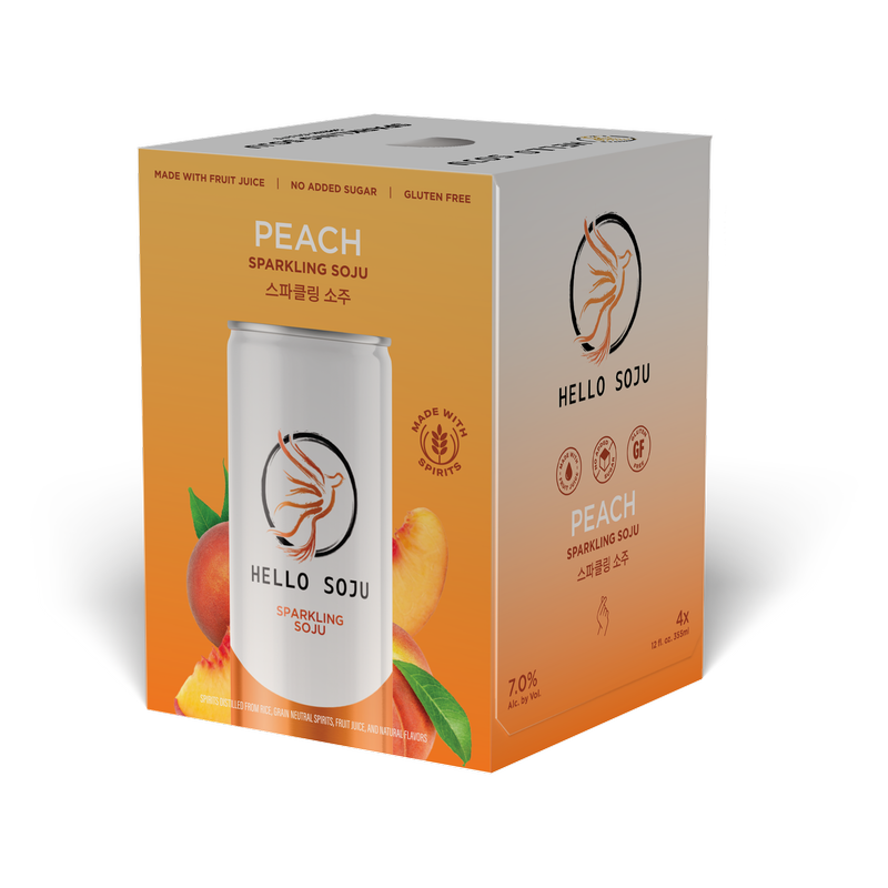 Hello Soju Peach 12oz 4pk 7%ABV - Unknown – BevMo!