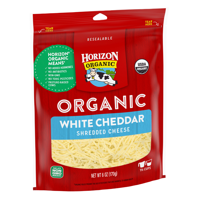 Horizon Organic White Cheddar Shredded Cheese - 6oz – BevMo!