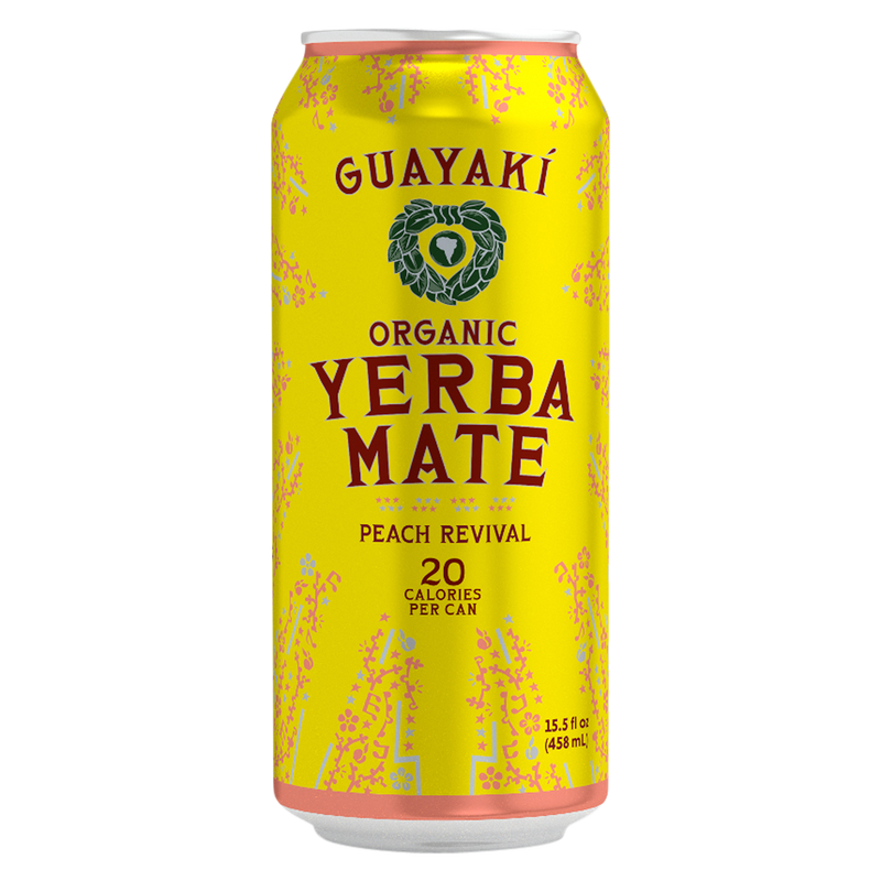 Guayaki Yerba Mate Organic Peach Revival 15.5oz Can - Guayaki – BevMo!