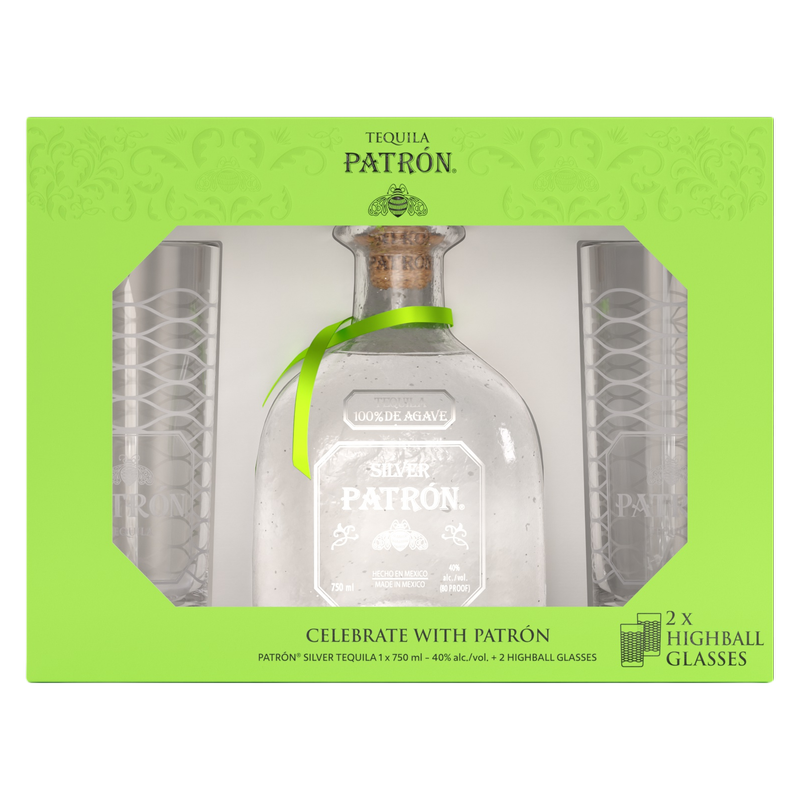 Patron Silver Tequila With Gift Set 750ml Bottle - Patron – BevMo!