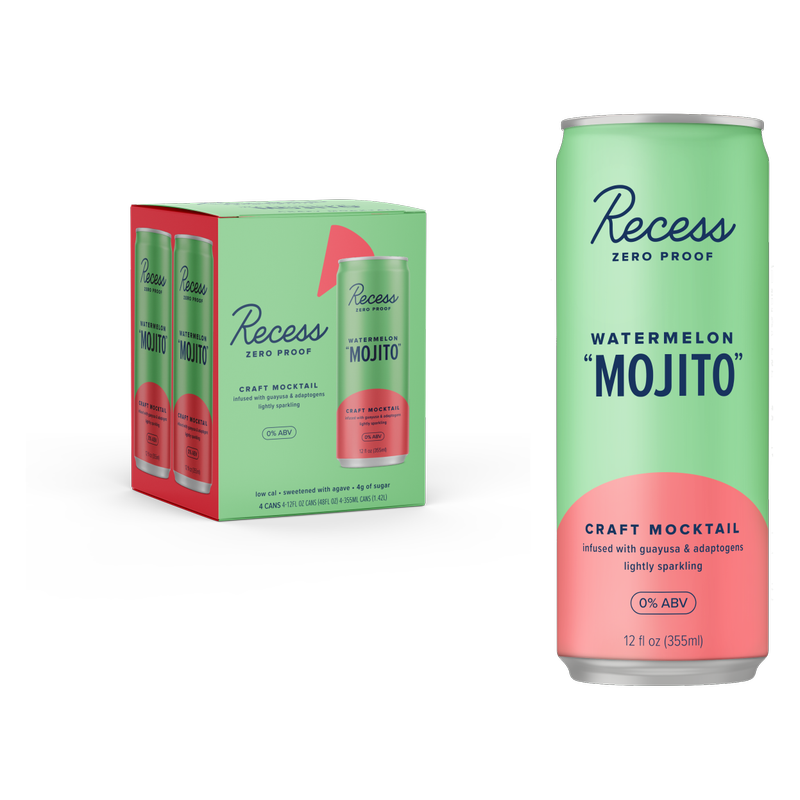 Recess Watermelon Mojito Mocktail 4pk 12oz Can - Recess – BevMo!