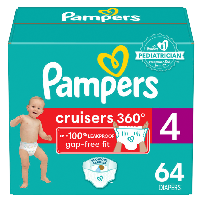 Pampers Cruisers 360 Size 4 Super Pack 64 ct - Pampers – BevMo!