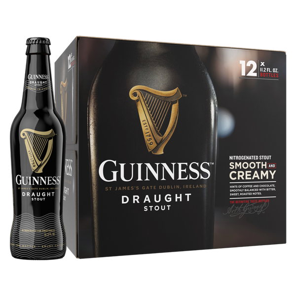 Guinness Draught Stout 12pk 11.2oz Btl 4.2% ABV - Guinness – BevMo!