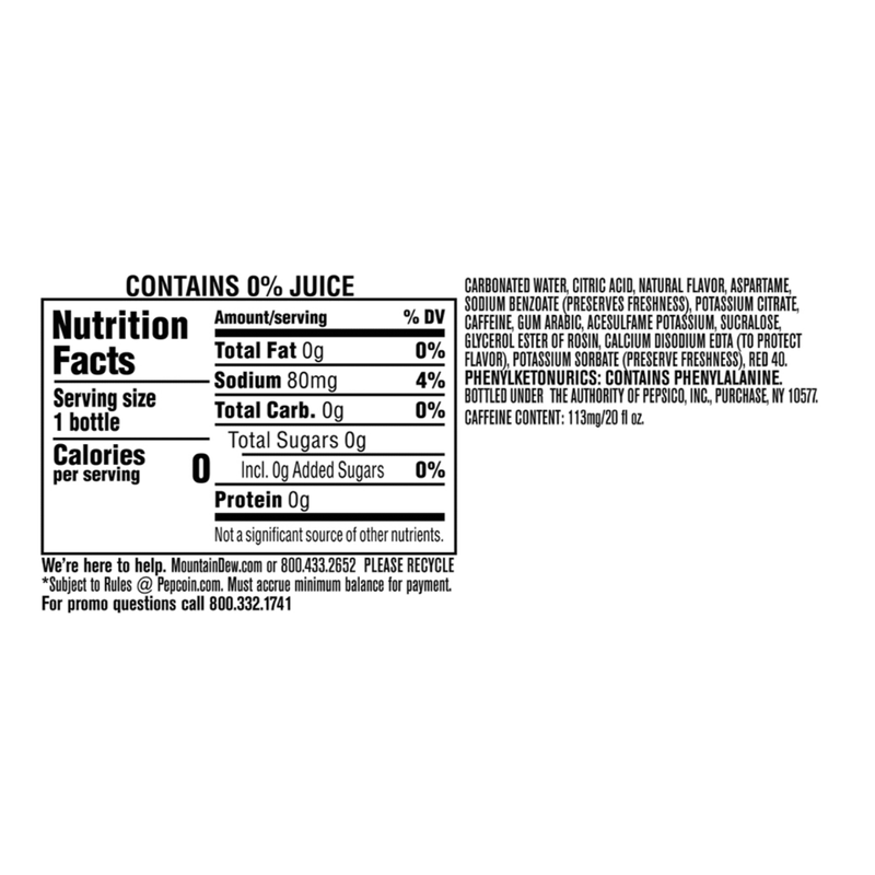 Mountain Dew Zero Major Melon 20oz Btl - BevMo! – BevMo!