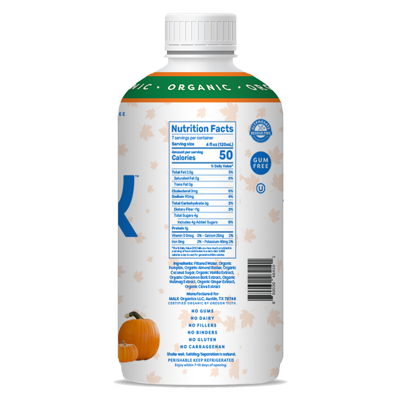 MALK Organic Pumpkin Spice Almond 28oz Btl - MALK – BevMo!