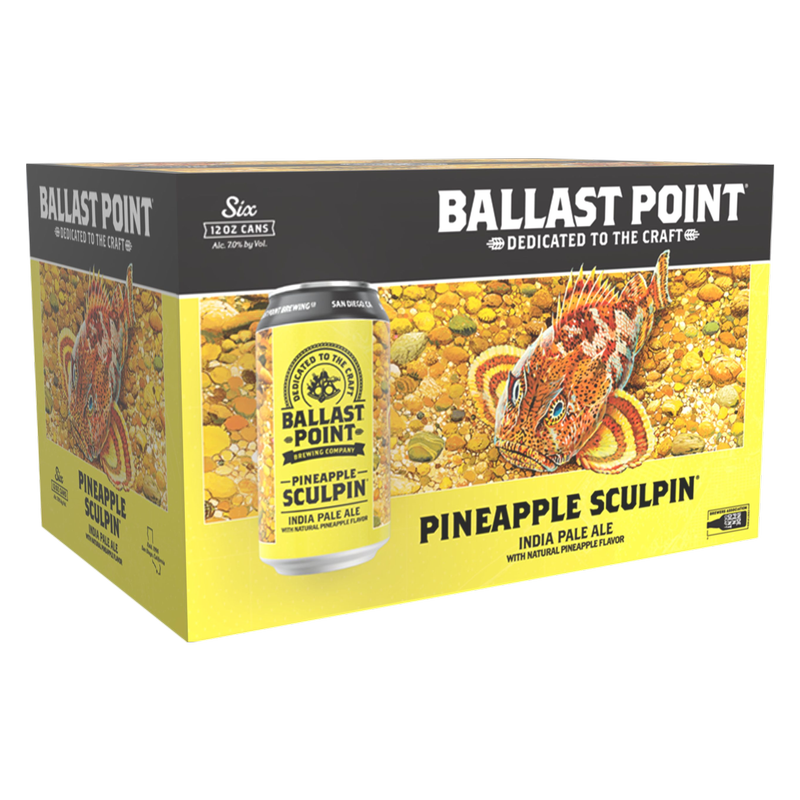 Ballast Point Brewing Co. Pineapple Sculpin IPA 6pk 12oz Can - Ballast Point – BevMo!