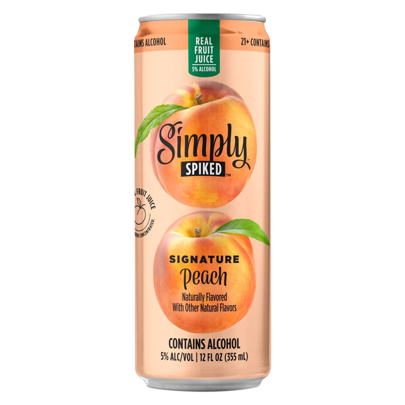 Simply Spiked Peach Signature Peach Single 12oz Can 5% ABV - Simply ...