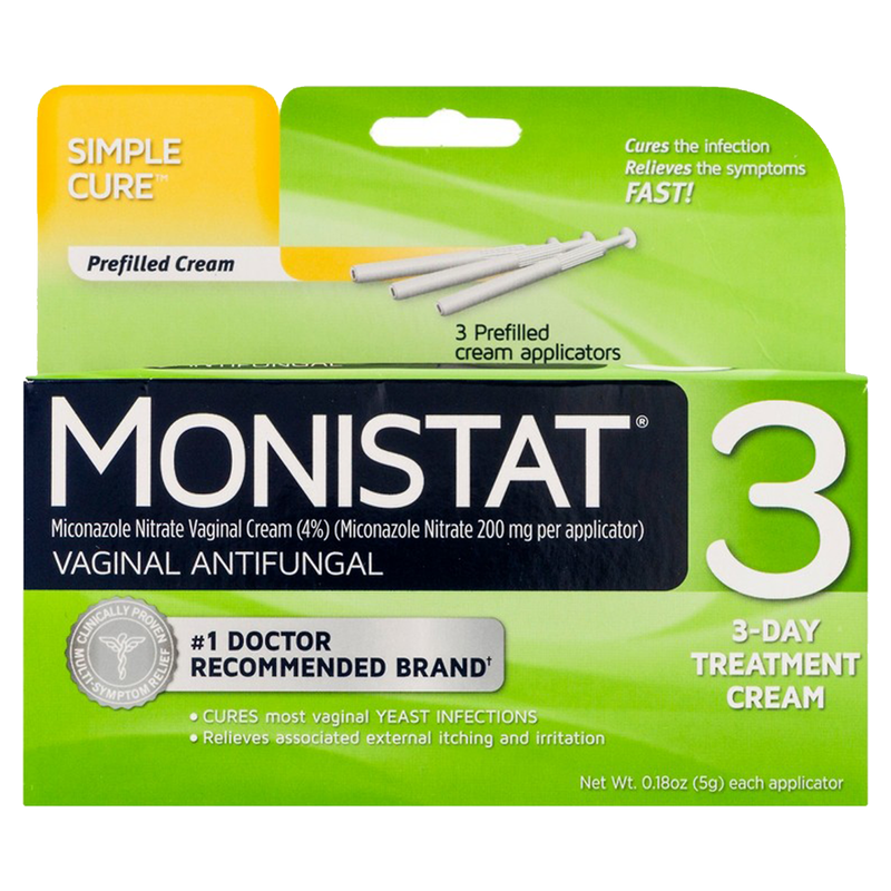 Monistat 3-Day Prefilled Cream Applicators Yeast Infection Treatment ...