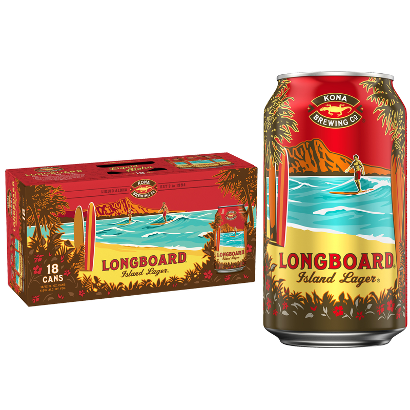 Kona Longboard Island Lager 18pk 12oz Can 4.6% ABV - Kona Brewing – BevMo!