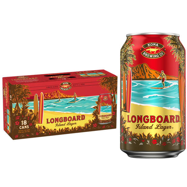 Kona Longboard Island Lager 18pk 12oz Can 4.6% ABV - Kona Brewing – BevMo!