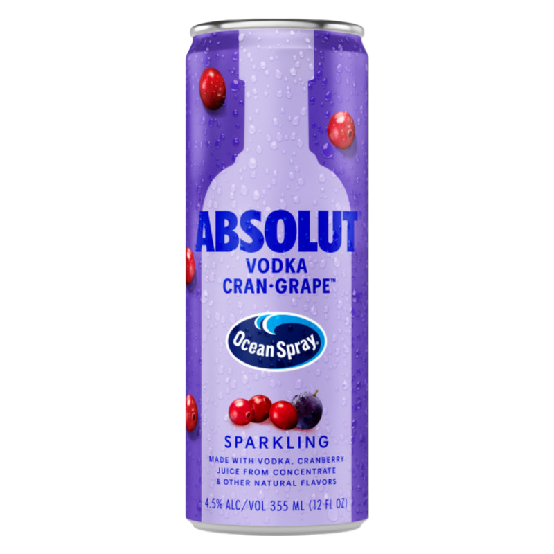 Absolut Ocean Spray Cran-Grape 12oz Can - Absolut – BevMo!