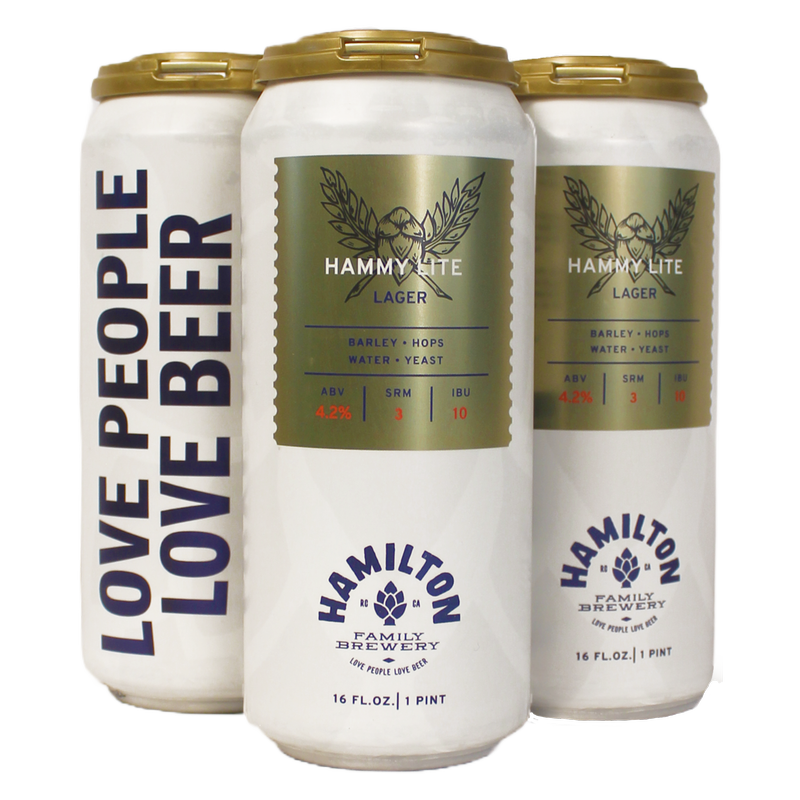 Hamilton Family Brewery Hammy Lite 4pk 16oz Can - Hamilton Family – BevMo!
