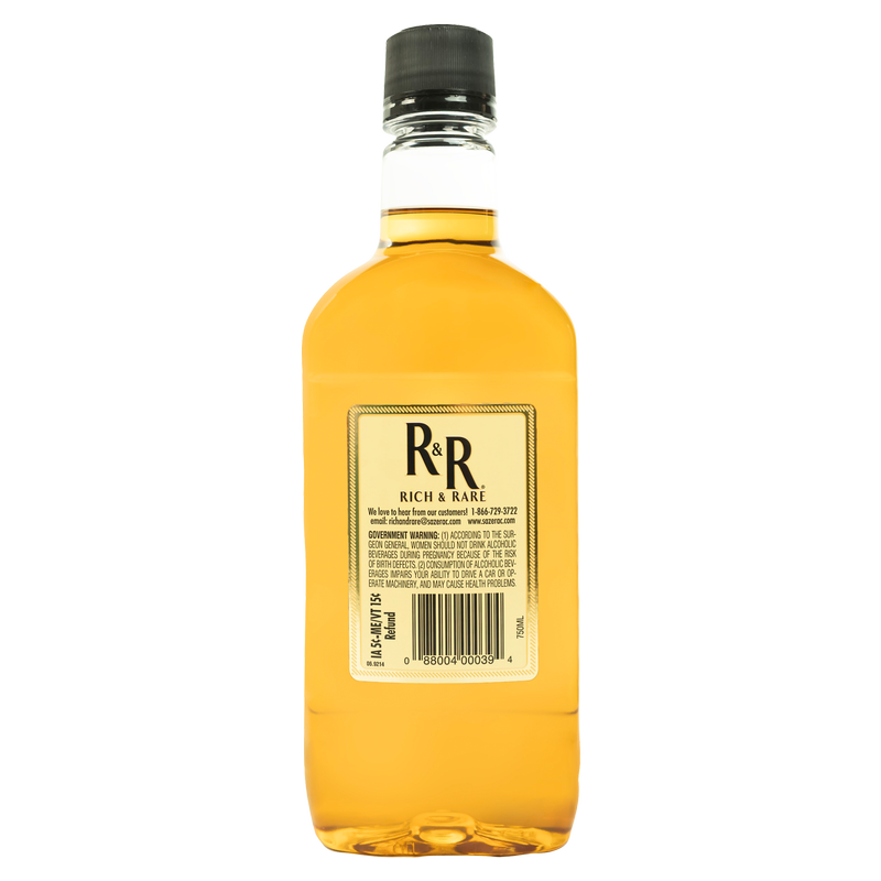 Rich & Rare Canadian Whisky Plastic 750ml (80 Proof) - Rich & Rare – BevMo!