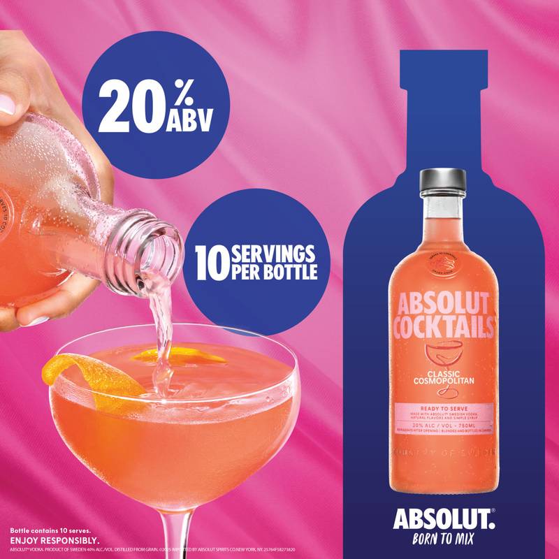 Absolut Classic Cosmo 750ml Bottle - Absolut – BevMo!