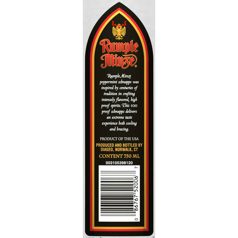 Rumple Minze Peppermint Schnapps, 750ml (100 Proof) - Rumple Minze – BevMo!