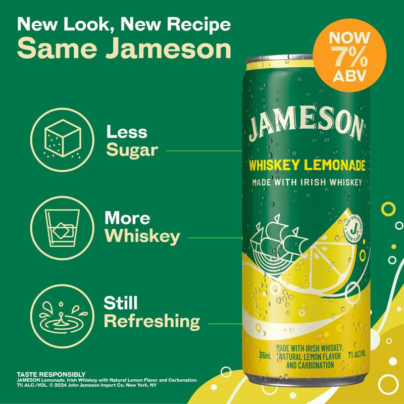 Jameson Lemonade Irish Whiskey Cocktail 4pk 12oz Cans 7% ABV - Jameson ...