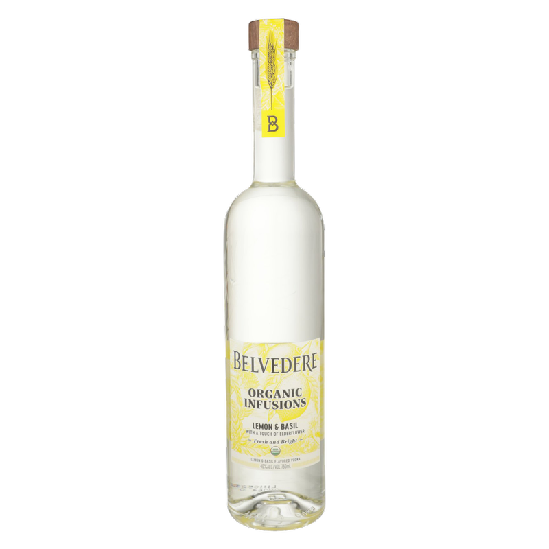 Belvedere Organic Vodka Infused Lemon, Basil, & Elderflower 750ml ...
