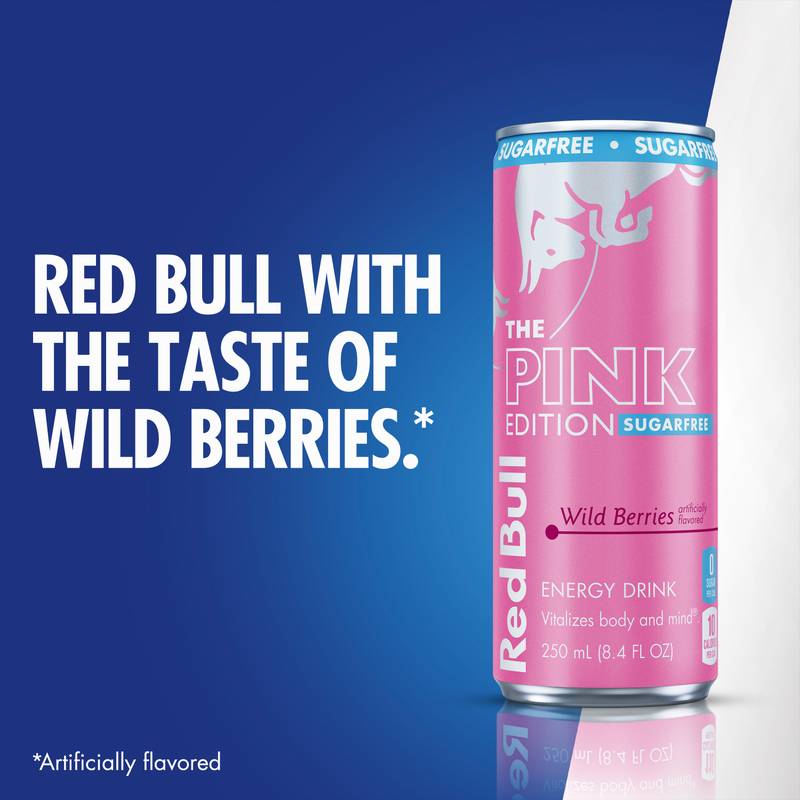 Red Bull Sugar Free Pink Edition Wild Berries 4pk 12oz Can- XL - Red ...