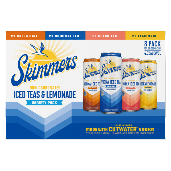 Skimmers Vodka Iced Tea Variety Pack 8pk 12oz Can 4.5% ABV - Skimmers ...