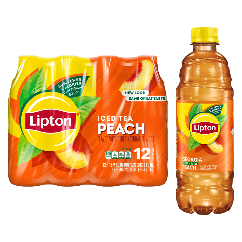 Lipton Iced Peach Tea 12pk 16.9oz Btl - Lipton – BevMo!