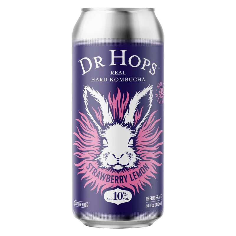 Dr Hops Kombucha Beer Strawberry Lemon Single 16oz Can - Dr Hops – BevMo!