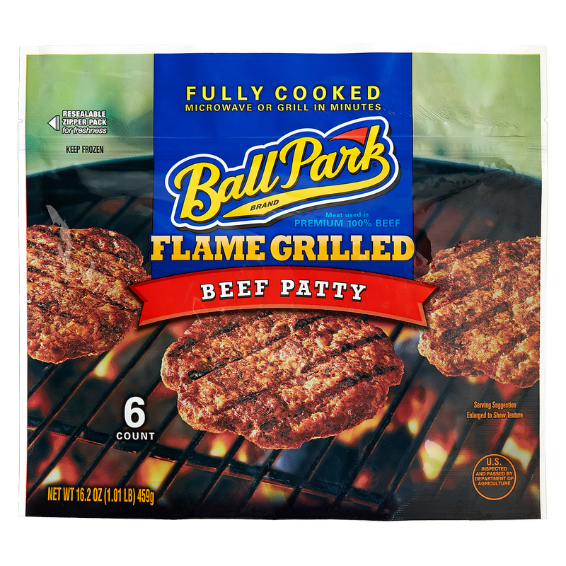 Ball Park Frozen Flamed Grilled Original Beef Patties 6ct 16.2oz ...