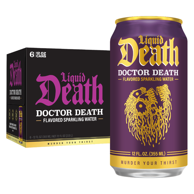 Liquid Death Doctor Death Sparkling Water 6pk 12oz Can - Liquid Death ...