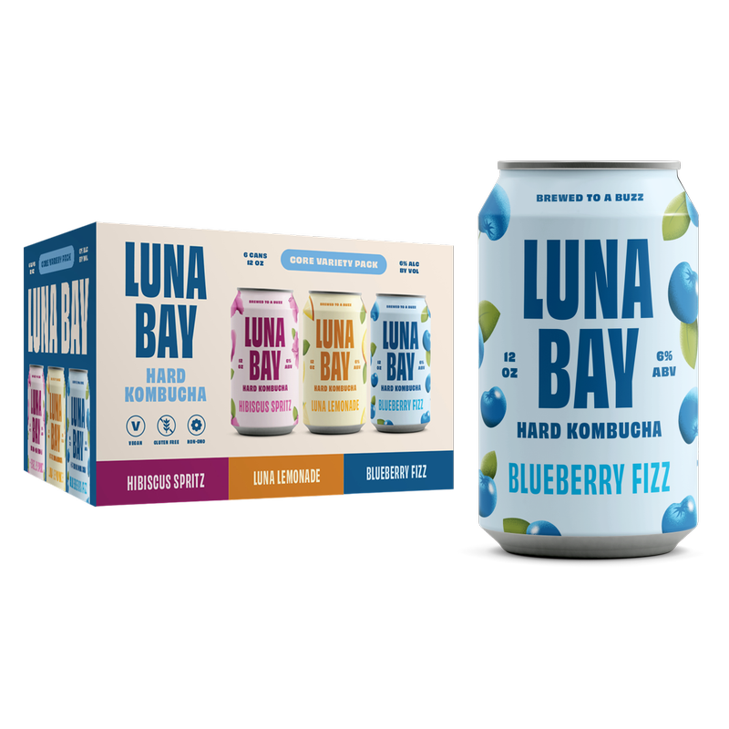 Luna Bay Hard Komucha Variety Pack 6pk 12oz Can 6% ABV - Luna Bay – BevMo!