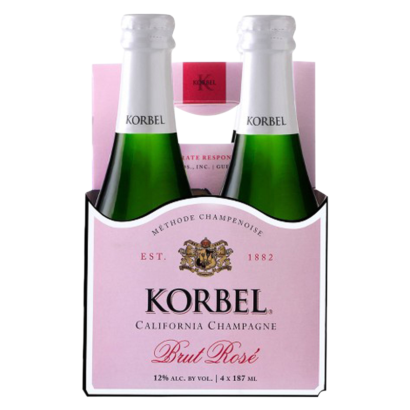 Korbel Brut Rose 4pk 187ml – BevMo!