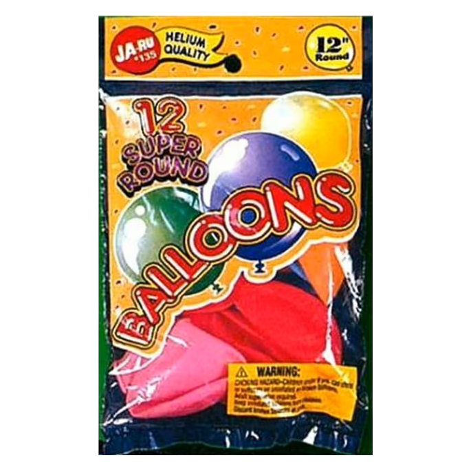 12" Round Balloons, 12ct, Assorted Colors - Jaru – BevMo!