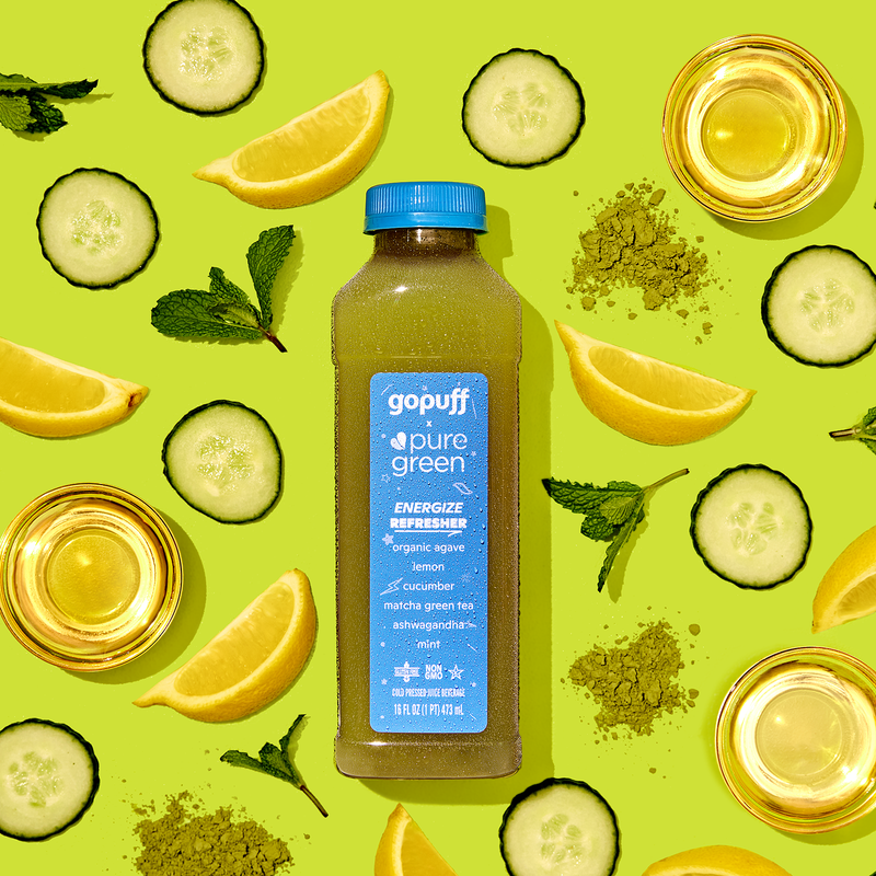 Gopuff x Pure Green Energize Juice Refresher 16 oz - Pure Green – BevMo!