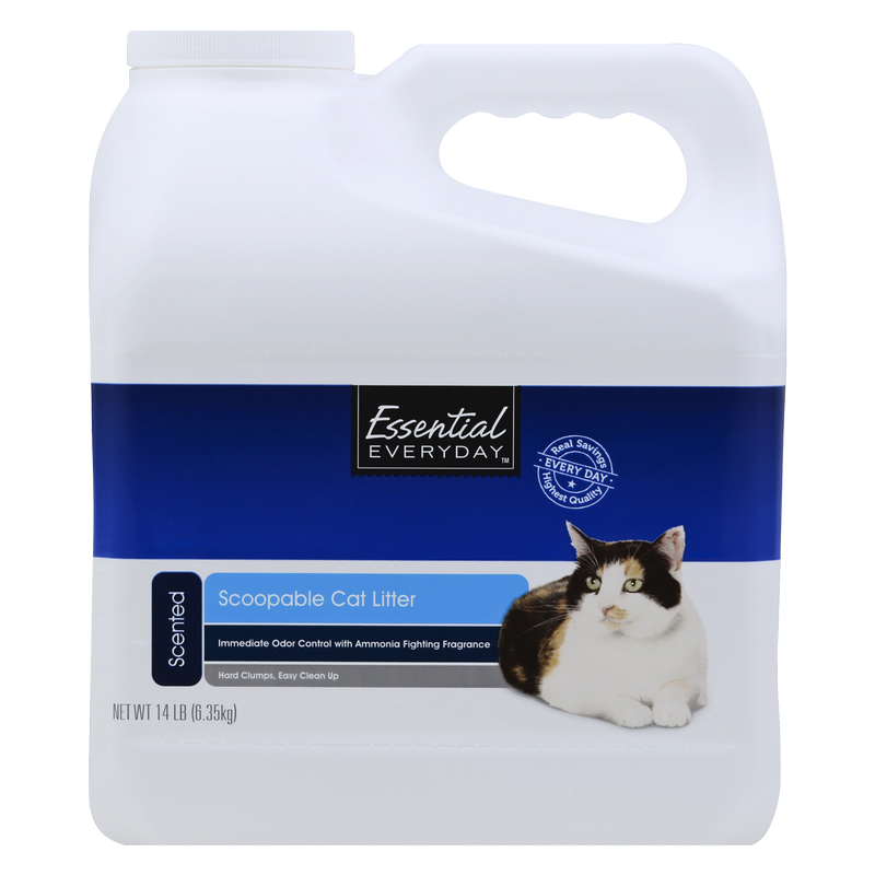 Essential Everyday Scoopable Cat Litter, Scented 14lb - Essential ...