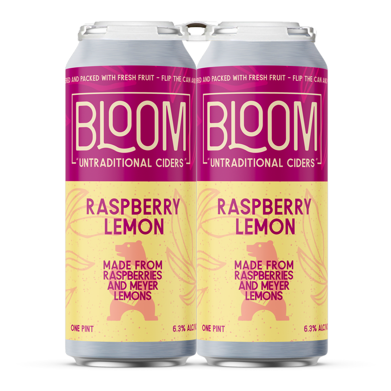 Bloom Raspberry Lemon Cider 4pk 16oz Can - Bloom Untraditional – BevMo!