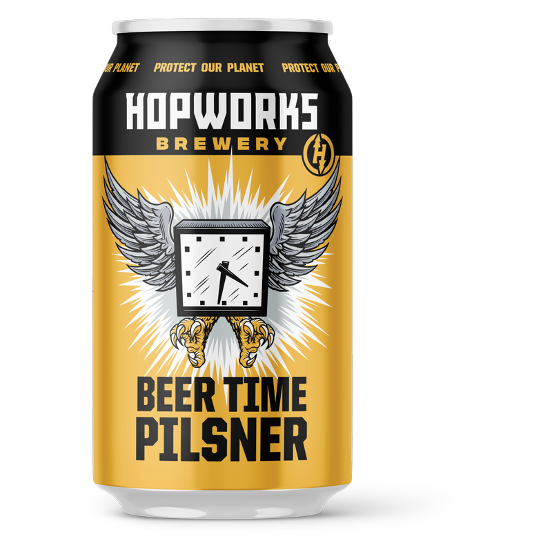 Hopworks Beer Time Pilsner 6pk 12oz Can 4.9% ABV - Hopworks – BevMo!