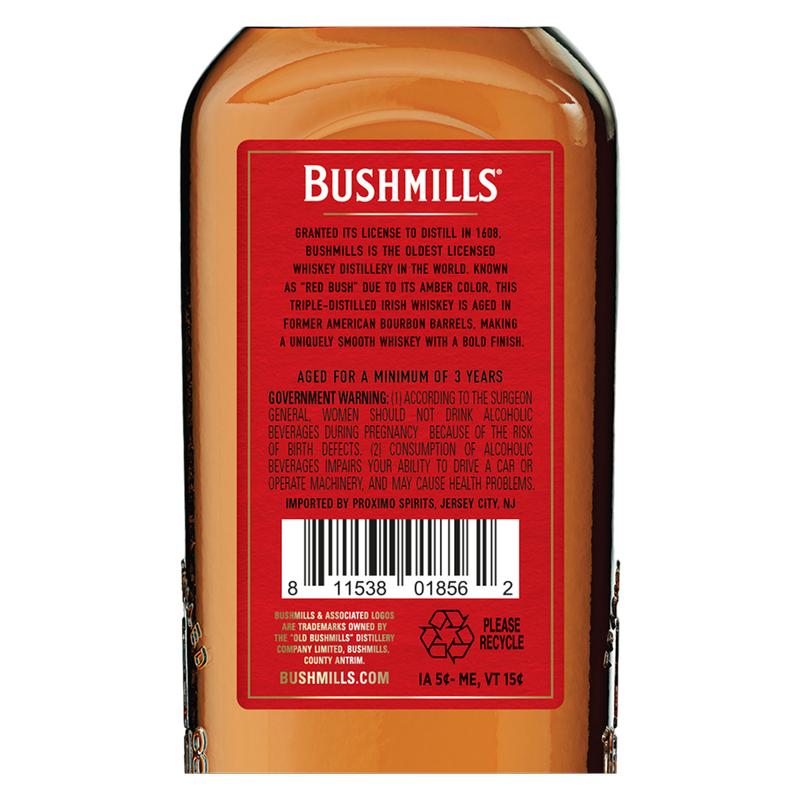 Bushmills Red Bush Irish Whiskey 750ml (80 Proof) - Bushmills – BevMo!