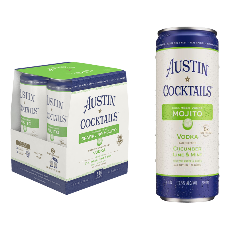 Austin Cocktails Cucumber Vodka Sparkling Mojito 4pk 250ml Can 12.5% ...
