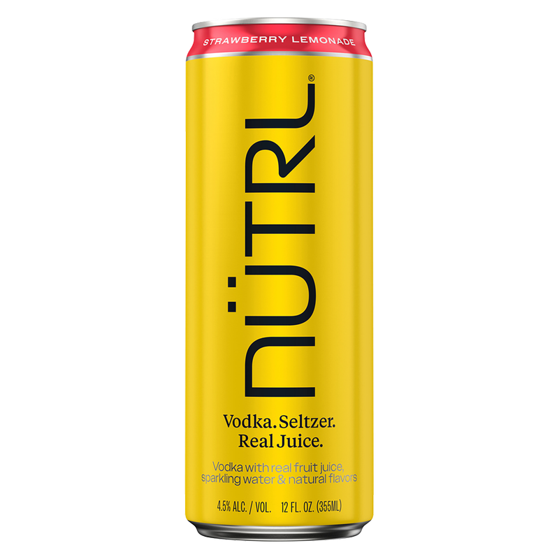 NUTRL Strawberry Lemonade Vodka Hard Seltzer 12oz Can 4.5% ABV - BevMo ...