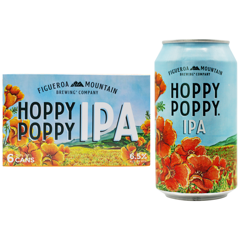 Figueroa Mountain Hoppy Poppy IPA 6pk 12oz Can 6.5% ABV - Figueroa ...