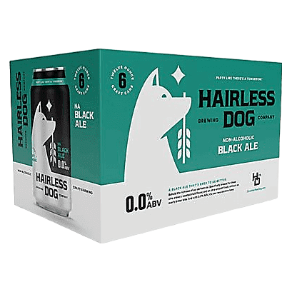 Hairless Dog Brewing Black Ale Non-Alcoholic 6pk 12oz Can - Hairless ...
