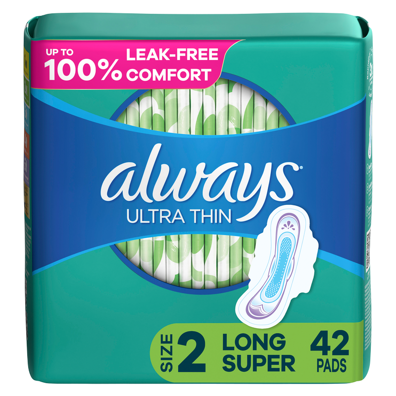 Always Ultra Thin Daytime Pads with Wings Size 2 Long Super 42ct ...