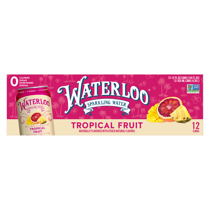 Waterloo Tropical Fruit Sparkling Water 12pk 12oz Can - Waterloo – BevMo!