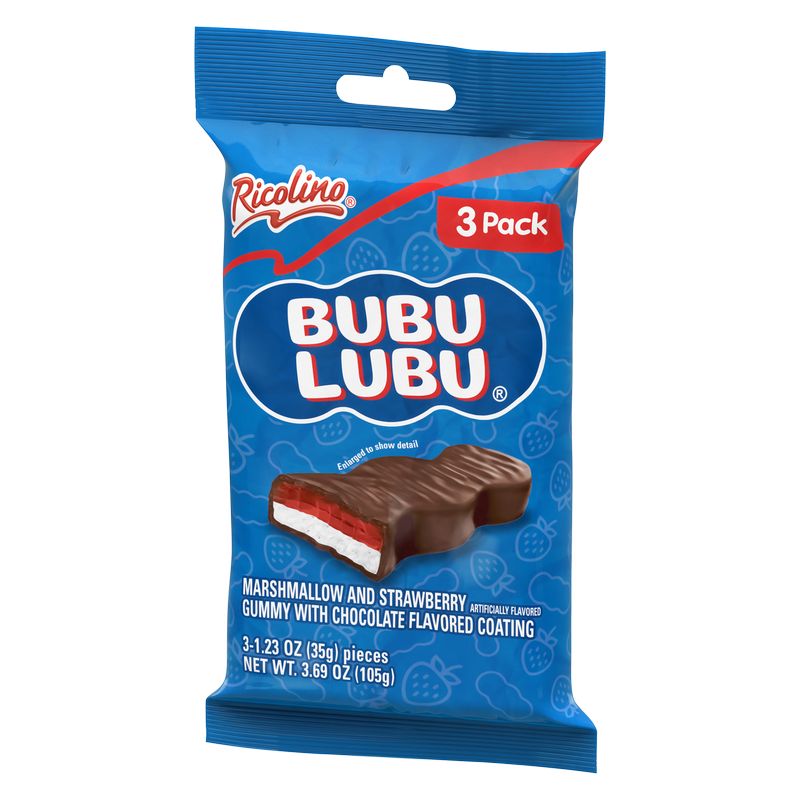 Ricolino Bubulubu Chocolate Strawberry Marshmallow Bar 3ct - Ricolino ...