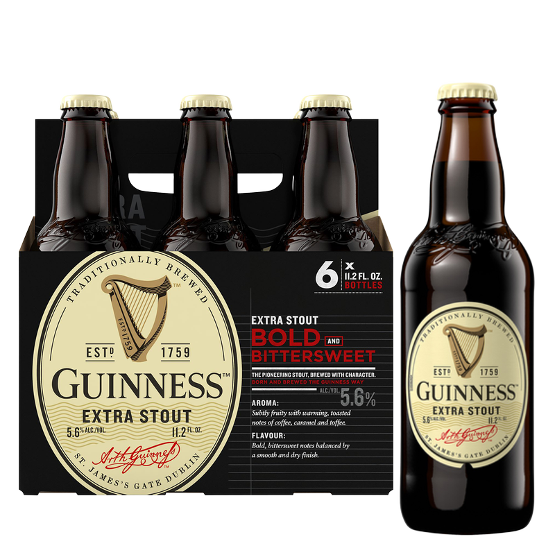 Guinness Extra Stout 6pk 11.2oz Btl 5.6% ABV - Guinness – BevMo!